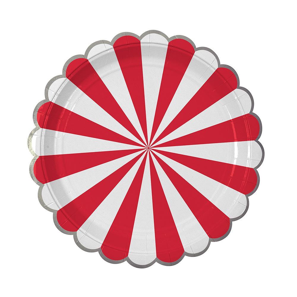 Red Fan Stripe Plates – Party Hop Shop